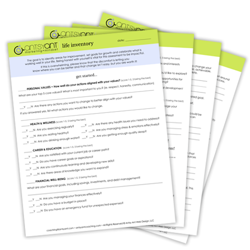 Free Life Inventory Assessment - Antsy Ant Life Coach Honolulu
